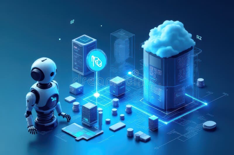 Digital Communication Telegram Bots Cloud Platforms Stock Illustration ...