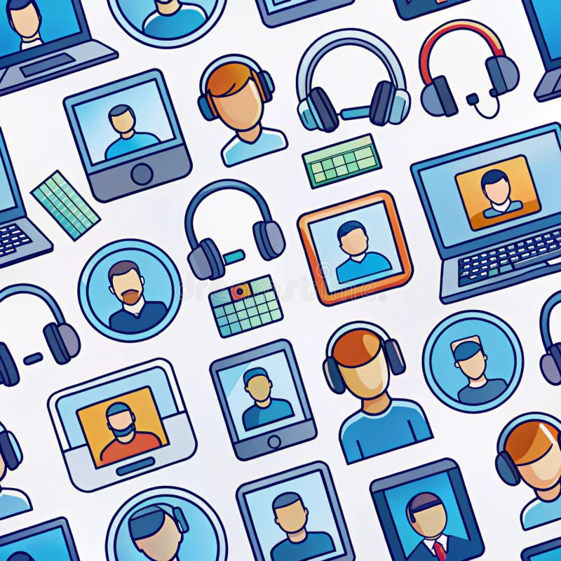 Digital Communication Tools Pattern Stock Photo - Image of graphic ...