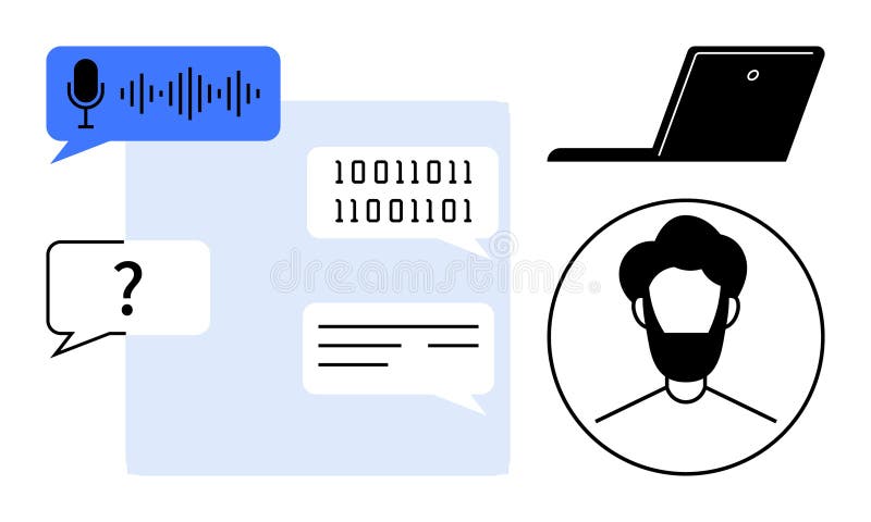 Digital Communication Tools and Virtual Interaction Concept Stock Illustration - Illustration of ...