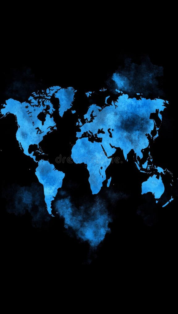 Digital Communication is Visualized through a World Map that Includes ...