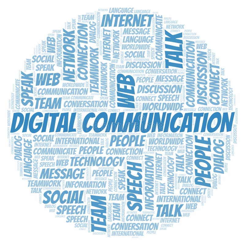Digital Communication Word Cloud Stock Illustration - Illustration of ...