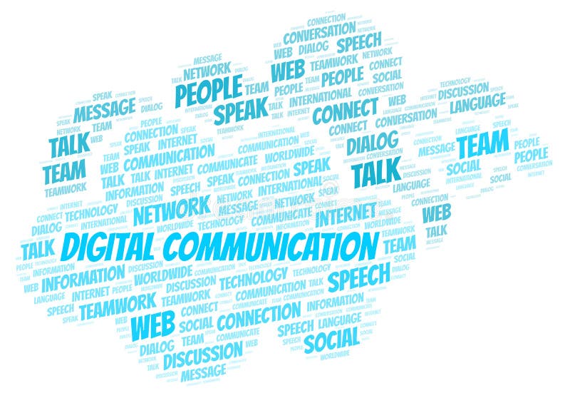Digital Communication Word Cloud Stock Illustration - Illustration of ...