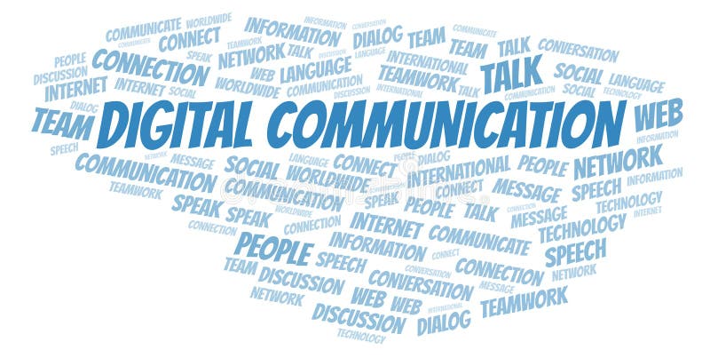 Digital Communication Word Cloud. Stock Illustration - Illustration of ...