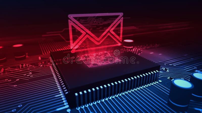 Digital Communications Concept With Envelope 3d Illustration Stock ...