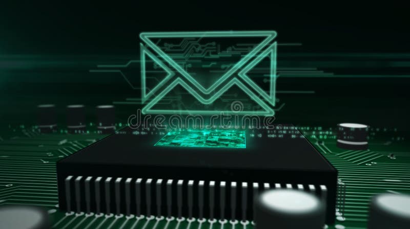 Digital Communications Concept with Envelope 3d Illustration Stock ...