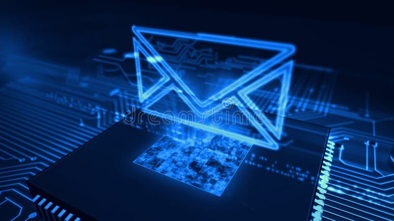 Digital Communications Concept with Envelope 3d Illustration Stock ...