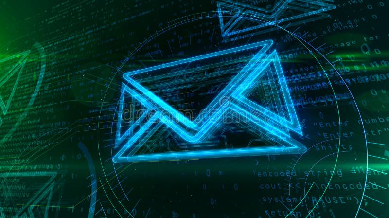 Digital Communications Concept with Envelope 3d Illustration Stock ...