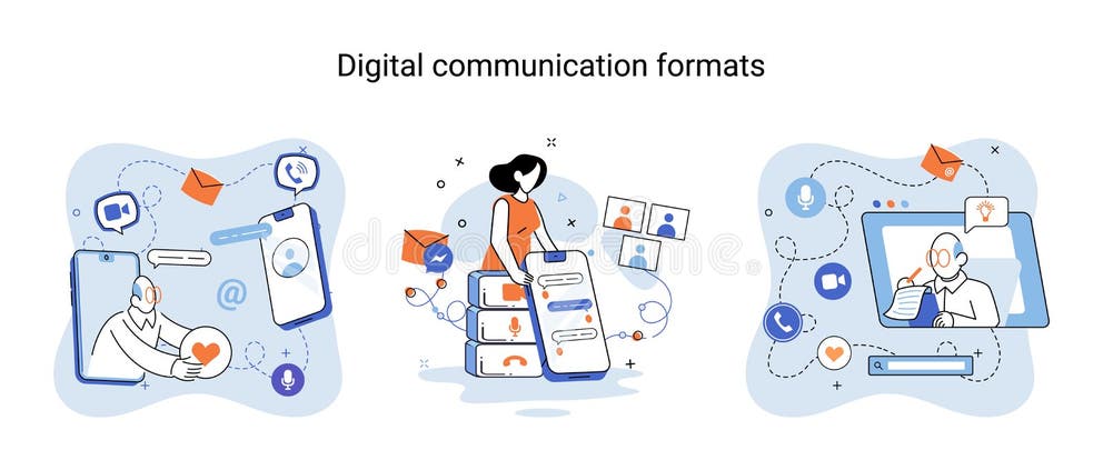 Digital Communications Formats. Chat Messages Smartphone, Sms on Mobile ...