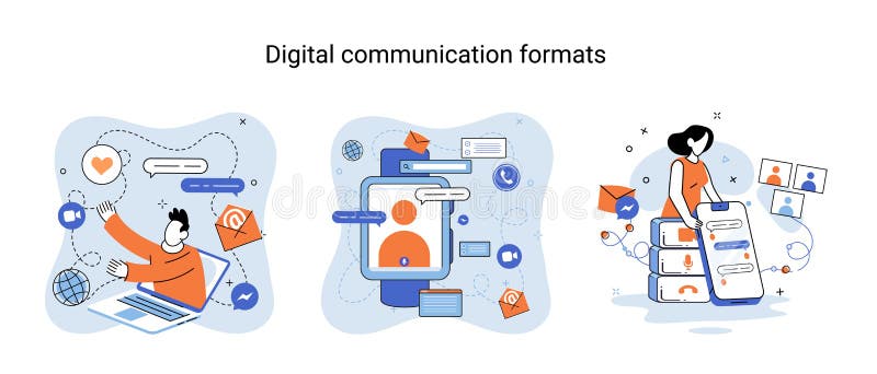 Digital Communications Formats. Chat Messages Smartphone, Sms on Mobile ...