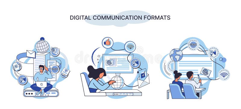 Digital Communications Formats. Chat Messages Smartphone, Sms on Mobile ...