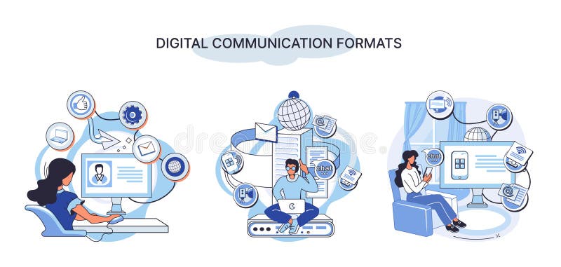 Digital Communications Formats. Chat Messages Smartphone, Sms on Mobile ...