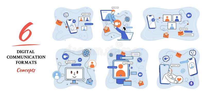 Digital Communications Formats. Chat Messages Smartphone, Sms on Mobile ...