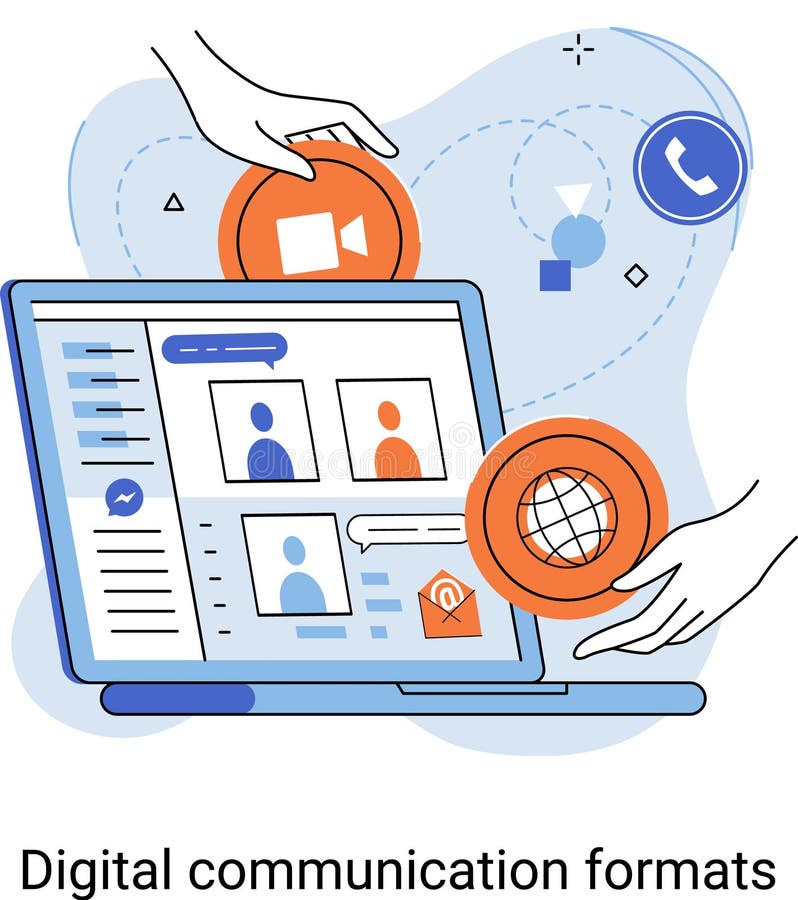 Digital Communications Formats. Chat Messages Smartphone, Sms on Mobile ...