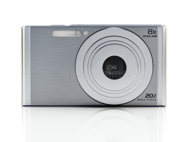 Digital Compact Camera Isolated on White Background. 3D Illustration ...