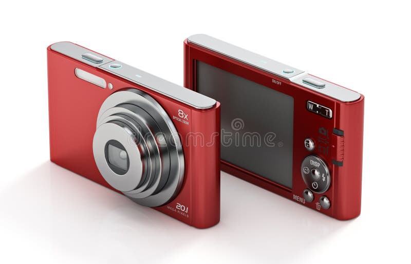 Digital Compact Camera Isolated on White Background. 3D Illustration ...