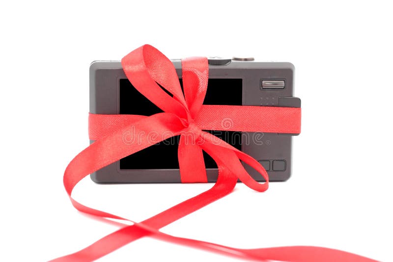 Compact Digital Camera. White Display Stock Image - Image of isolated ...