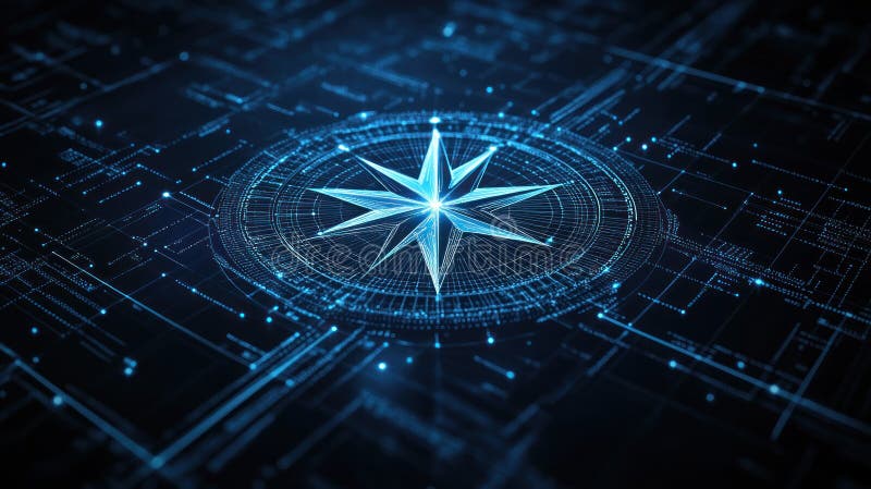 Digital Compass on Circuit Board Background Stock Illustration ...