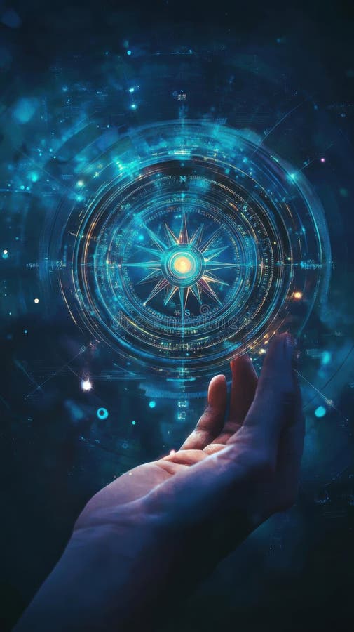 Digital Compass, Navigating the Future Stock Photo - Image of ...