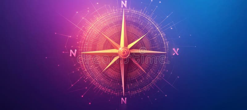 Digital Compass, Navigation, Guidance, Data Points, Lines, Gradient ...