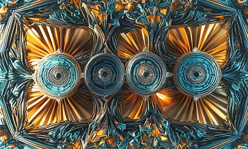 Digital Complex, Symmetrical Pattern Featuring Repeating Design ...