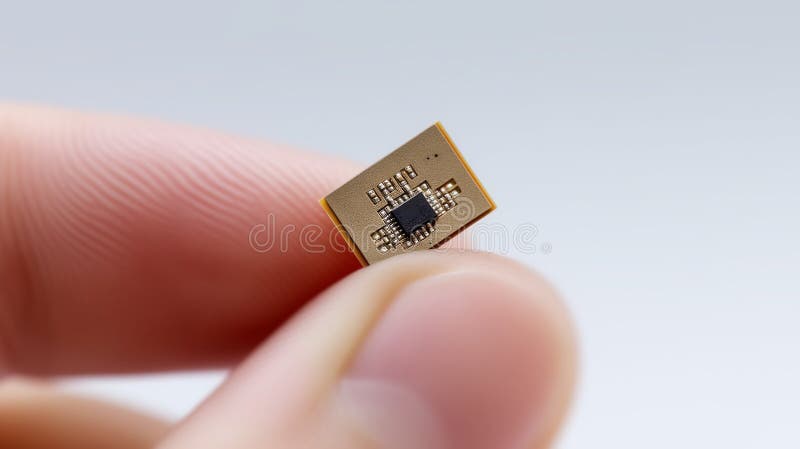 Digital Component: Hand with Microchip, Isolated White Stock ...