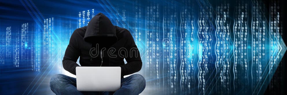 Anonymous Hacker with Computer Code Binary Interface Stock Image - Image of clothing, computer ...