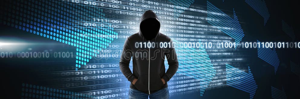 Anonymous Hacker with Computer Code Binary Interface Stock Photo - Image of electric, computer ...
