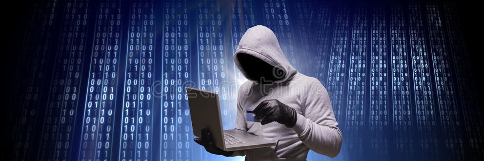 Anonymous Hacker with Computer Code Binary Interface Stock Image - Image of defocussed, hacking ...