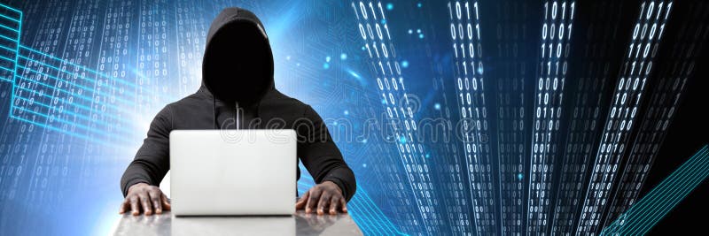 Anonymous Hacker with Computer Code Binary Interface Stock Photo - Image of flare, hoodie: 107895588