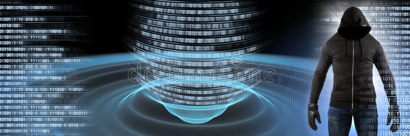 Anonymous Hacker With Computer Code Binary Interface Stock Image Image Of Defocussed Effect