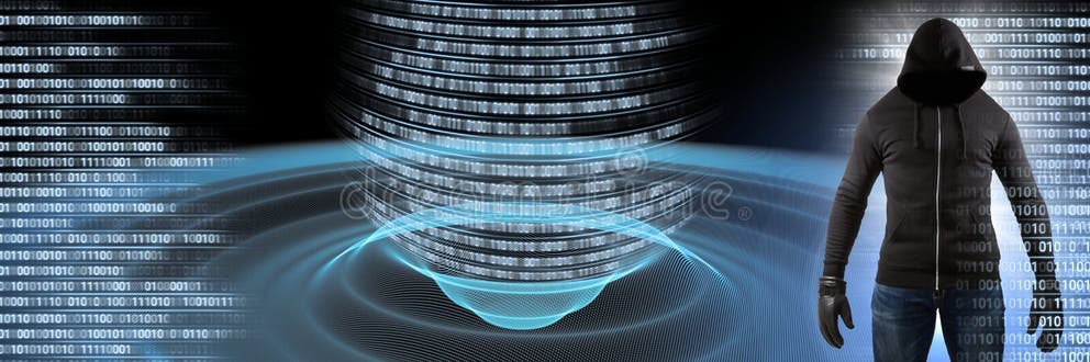 Anonymous Hacker with Computer Code Binary Interface Stock Photo - Image of blue, criminal ...