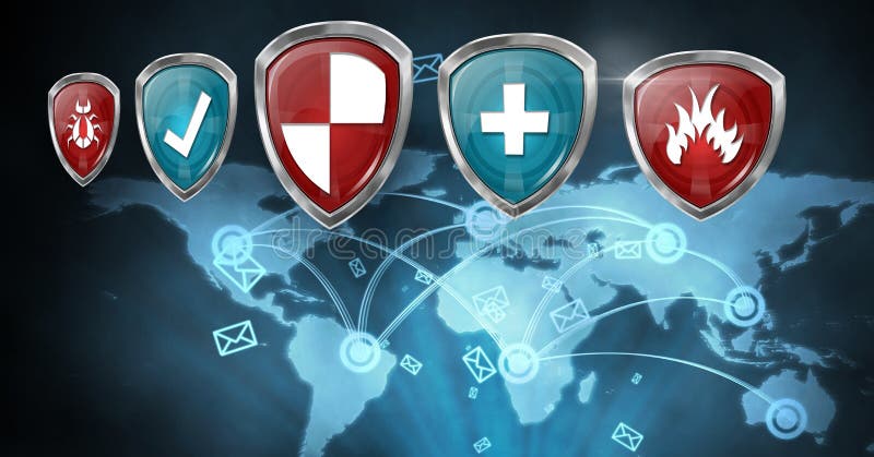Antivirus Security Protection Shields Stock Image - Image of community ...