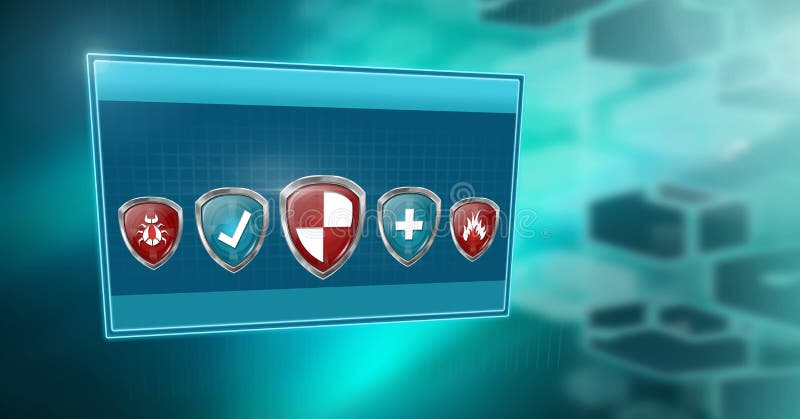 Antivirus Security Protection Shields Touched on Phone Stock Image ...