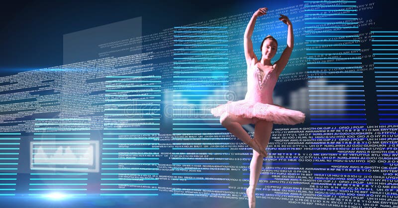 Ballet Dancer with Digital Technology Interface Stock Photo - Image of ...
