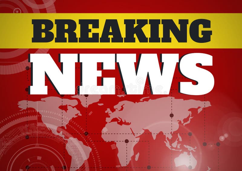 Breaking News Text in Front of World Map and Interfaces Stock ...