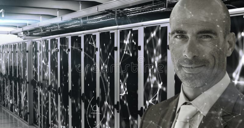Digital Composite of Business and Math Concepts in a Server Room ...