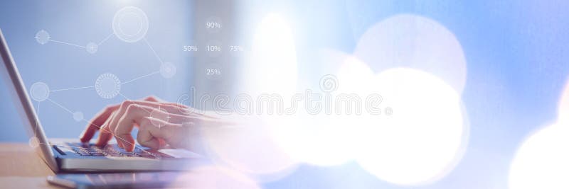 Business Overlay Interface with Hands and Laptop with Transition Stock ...