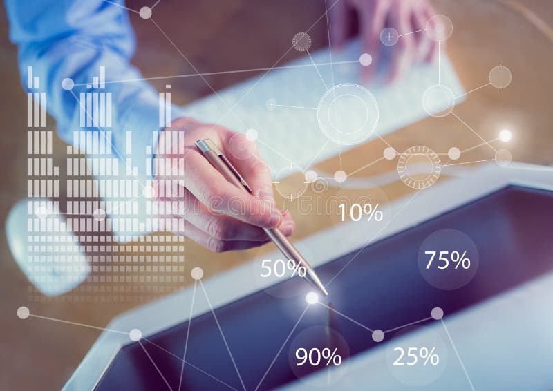 Business Overlay Interface With Business Person And Computer Picture ...