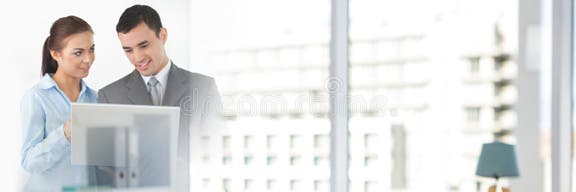 Business People Looking at a Computer Stock Photo - Image of computer ...