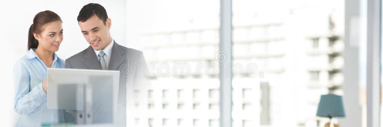Business People Looking at a Computer Stock Photo - Image of computer ...