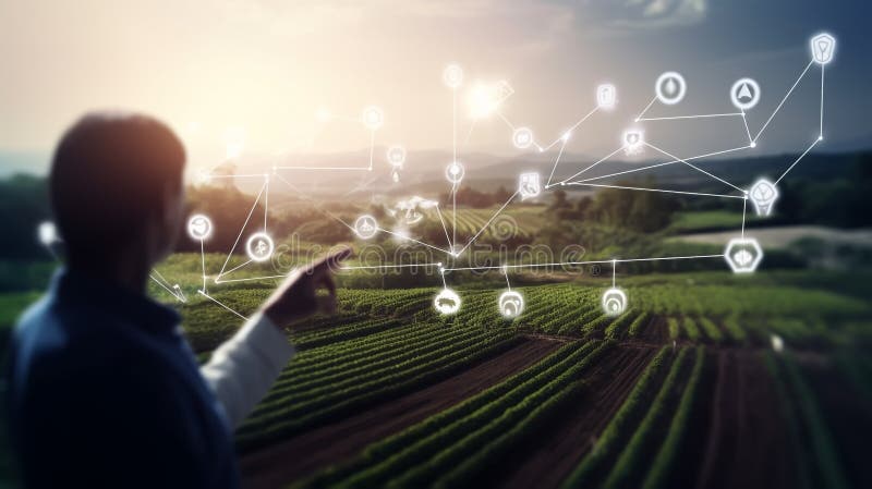 Digital Composite of Businessman Pointing at Network Connection Over ...