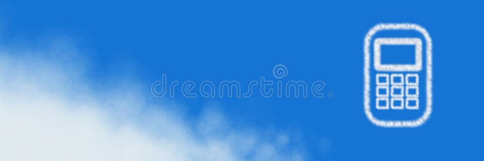 Calculator Device Cloud Icon with Sky Stock Illustration - Illustration ...