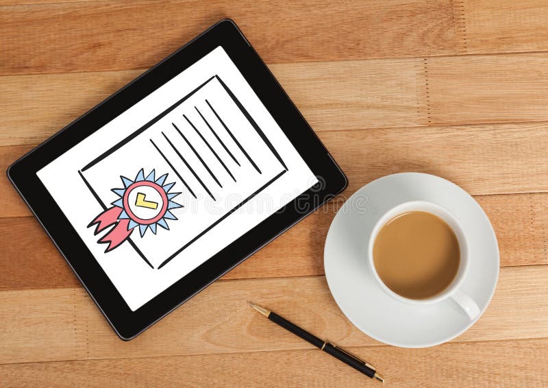 Tablet on Table Accepting a Wireless Payment from a Credit Card Stock ...