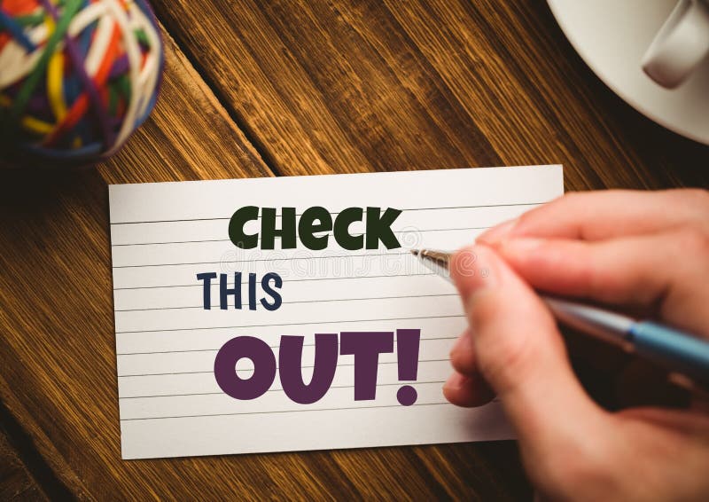 Check this Out Text Written on Note on Table Stock Image - Image of ...