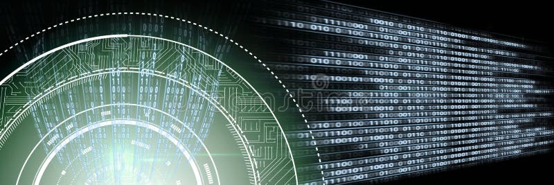 Code Binary Interface and Green Background Stock Illustration ...
