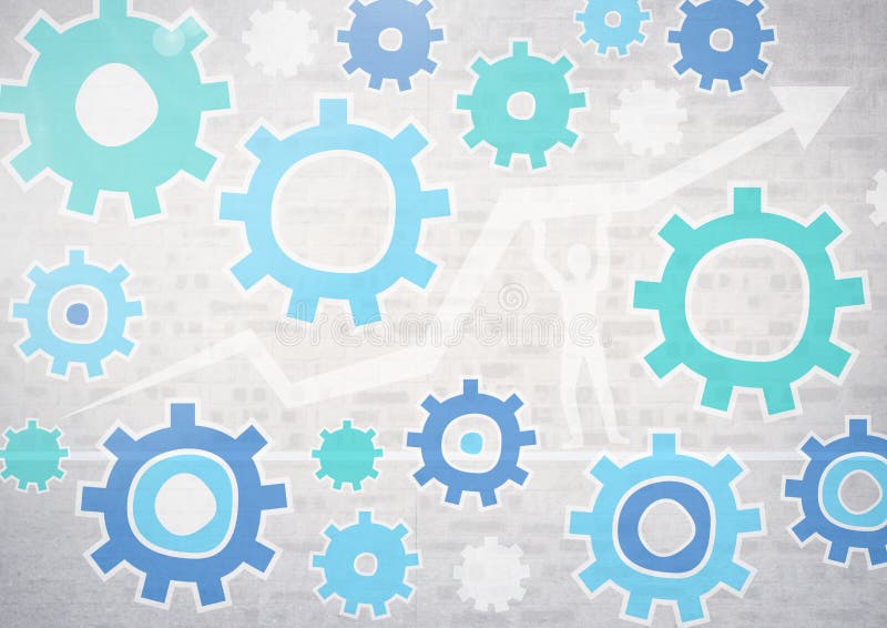 Cog Wheel Settings Graphics with Bright Background Stock Illustration ...