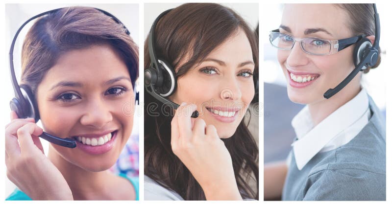 Collage of Customer Service Help Team in Call Center Stock Image ...