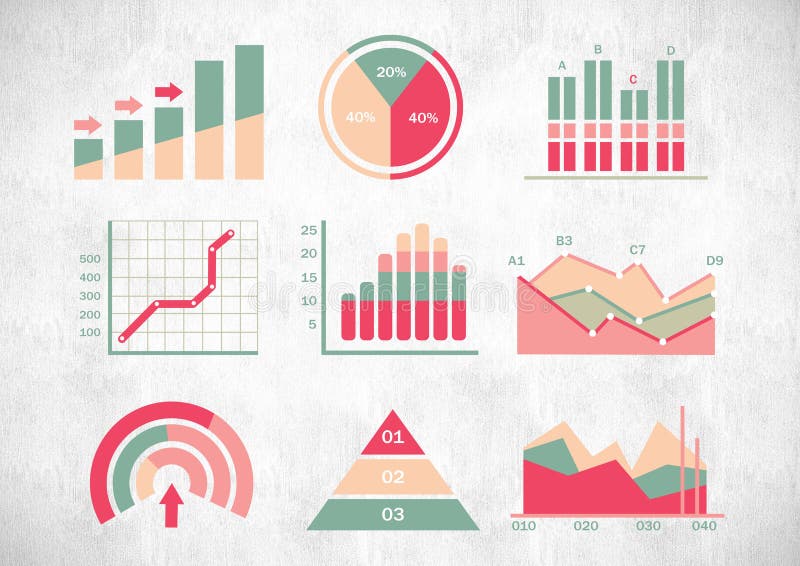 Colorful chart statistics stock illustration. Illustration of space ...