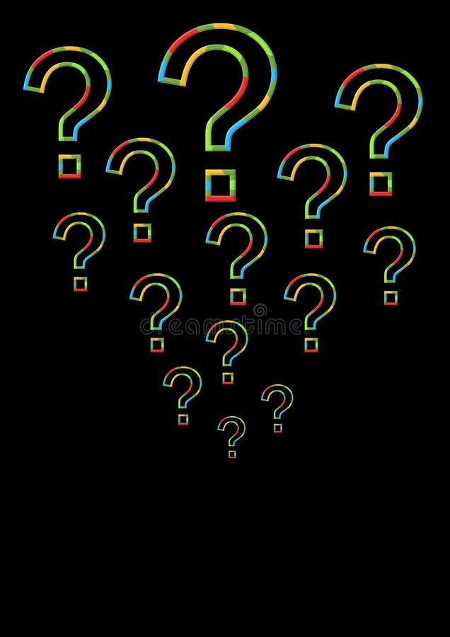 Colorful Question Marks with Black Background Stock Illustration ...