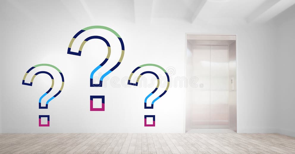 Colorful Question Marks in Room Stock Illustration - Illustration of ...